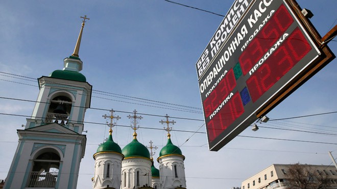 Đồng rúp Nga tăng kỉ lục kể từ năm 1990