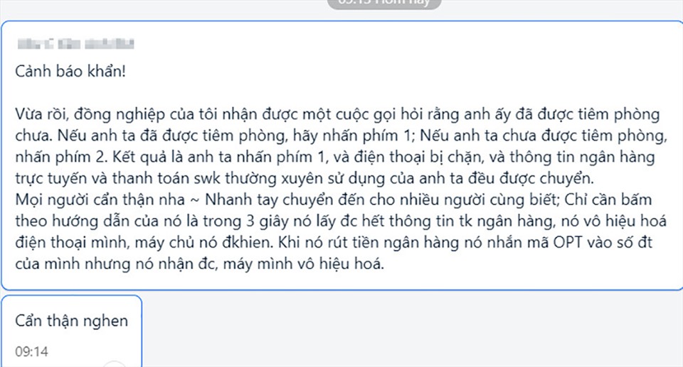 Nhận cuộc gọi lừa đảo mất sạch tiền trong tài khoản