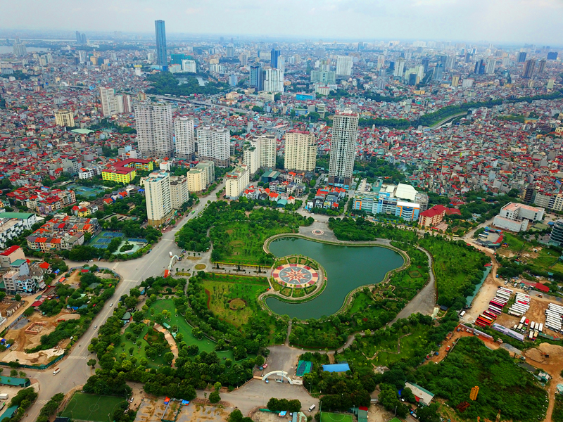 Urban Hanoi from a bird's eye view